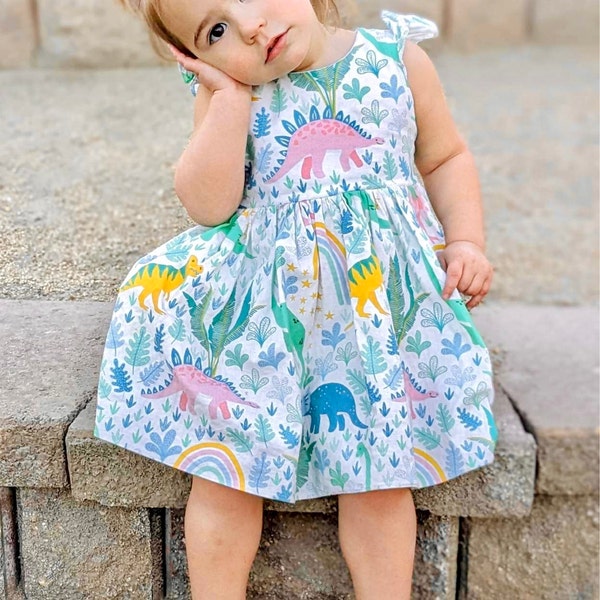 Dinosaur Dress for Girls,baby Dinosaur Dress, Toddler Dinosaur Dress ...