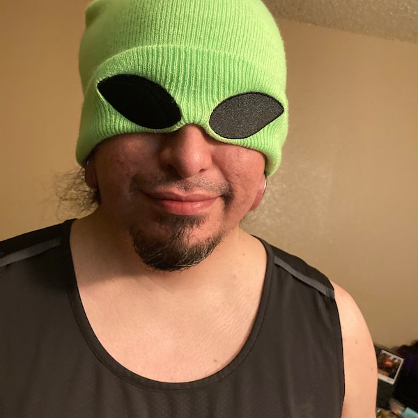 Neon Green Alien Beanie, Kawaii Fashion, Sci-fi Hat, Science Fiction ...