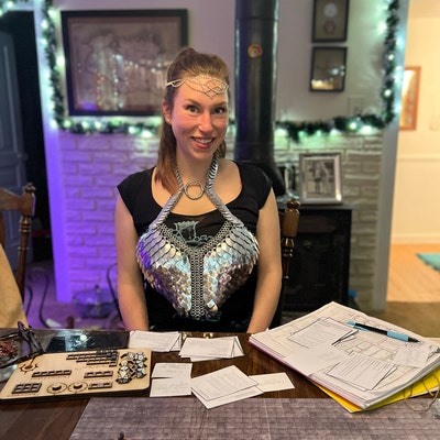 Scalemail Silver Chains Chainmail Harness Shoulder Pauldrons - Etsy