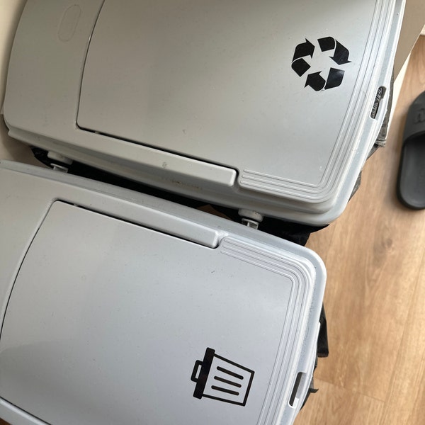 Bin Labels for Rubbish & Recycling, Kitchen Waste, Bin Vinyl Decal ...