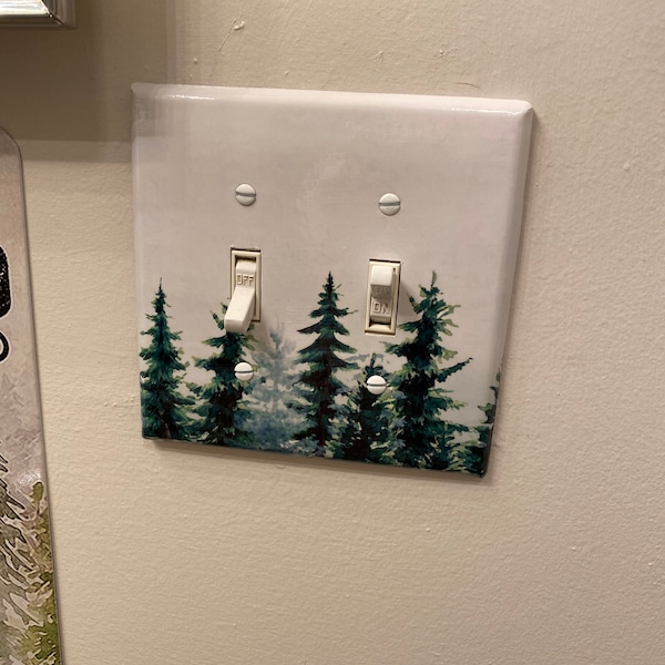 Forest Trees Light Switch Cover, Switchplate Cover Trees, Mountain ...
