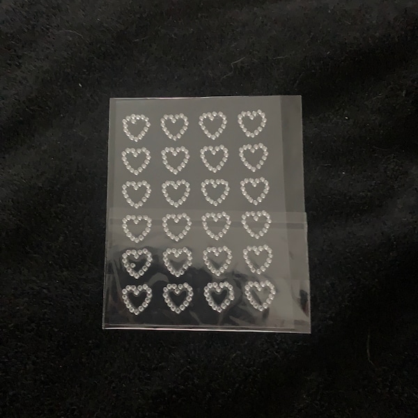 Self Adhesive Crystal Hearts - Sheet of 24 | Small Crystal Heart ...
