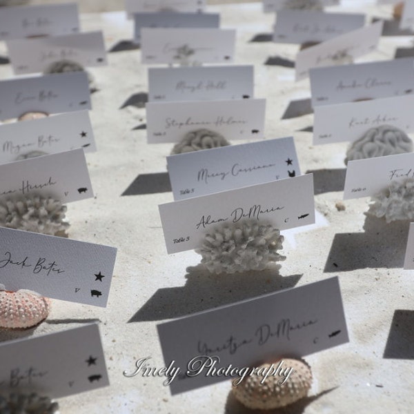 Place Cards With Names and Table Numbers (printed), Elegant Wedding ...