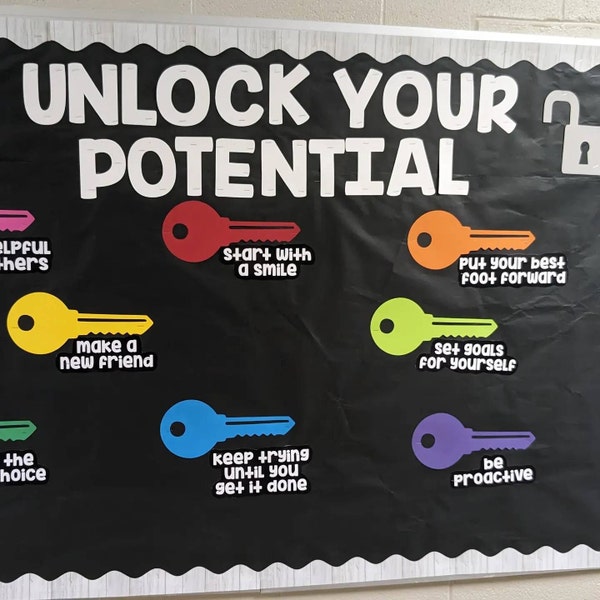 Unlock Your Potential Bulletin Board Kit: Classroom Door Decor - Etsy