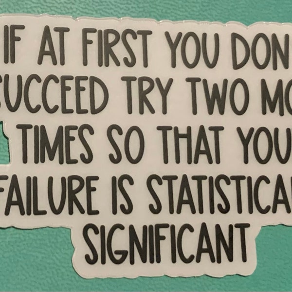 Funny Math Statistics Sticker, Math Laptop Stickers, Math Water Bottle ...