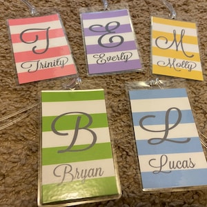 Personalized Bag Tag Monogrammed Luggage Tag Backpack Tag - Etsy