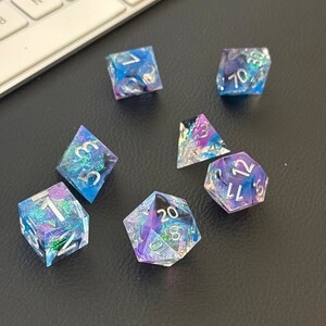 Cosmic Starlight DND Dice , Galaxy Space Sharp Edge Dice Set,blue ...
