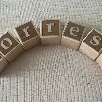 Wood Alphabet Block Set - Etsy