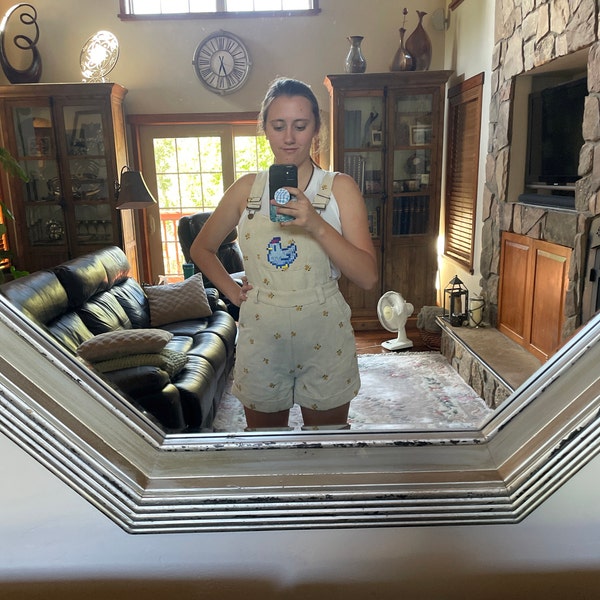 Chicken Stardew Valley Floral Overalls Pants / Embroidery Overalls ...