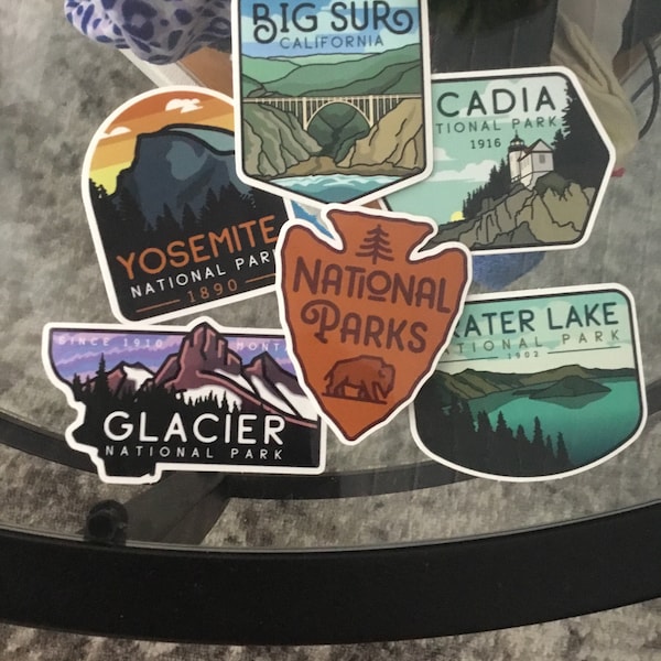National Park Sticker Set: Waterproof Vinyl Decals - Etsy