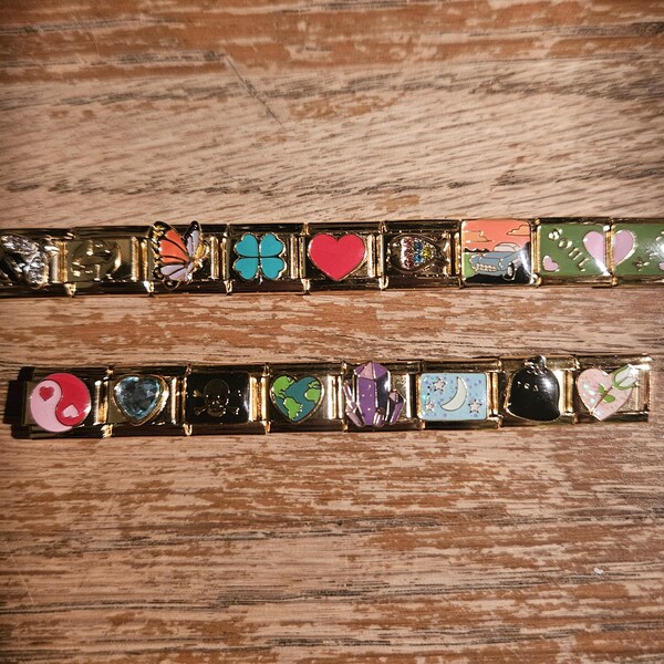 Gold Italian Bracelet, Custom Gold Italy Charms, Personalized Italian ...