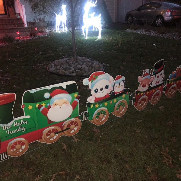 Christmas Train Cutout and Yard Sign - Etsy