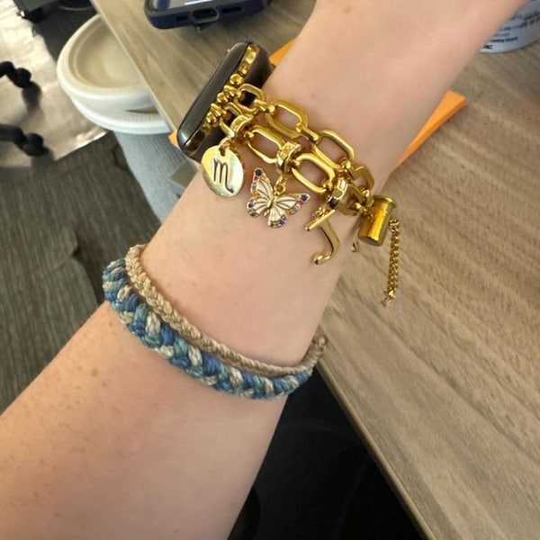 Custom Gold Watch Band for Apple Watch Women - Adjustable, Personalized ...