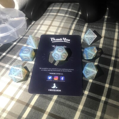 Full Set Blue Sandstone Polyhedral Dice Set Set Dungeons and - Etsy