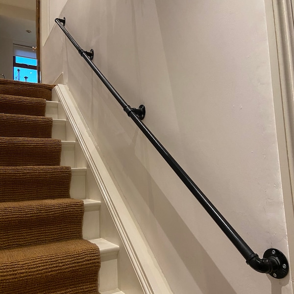 Industrial Vintage Stair Handrail - Rustic Cast Iron Bannister With ...