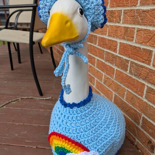 Fireman Geese Goose Outfit Crochet Lawn Geese Clothes Outdoor Patio ...