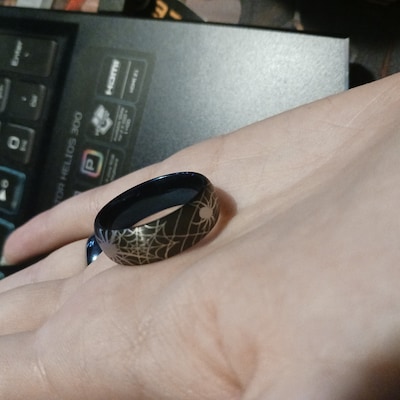 Black Wedding Ring Circuit Board Design 8mm Black Hammered Tungsten ...