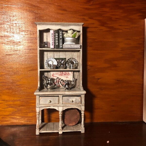 Dollhouse Miniature Unfinished Cupboard Miniature Hutch Dollhouse ...