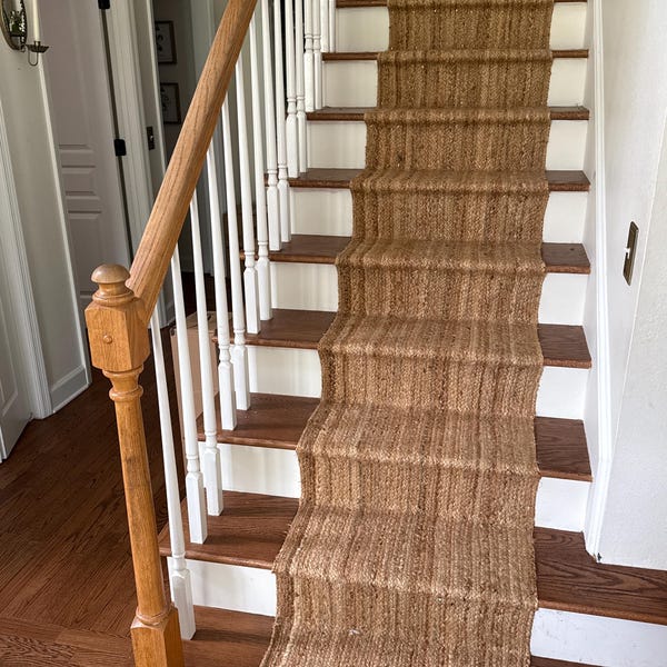 Jute Stairs Runner Natural Fiber Jute Runner Rug Vintage Style CUSTOM ...