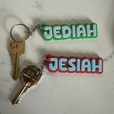 Small Custom Keychain Capital Letter Name Keychain Personalized ...