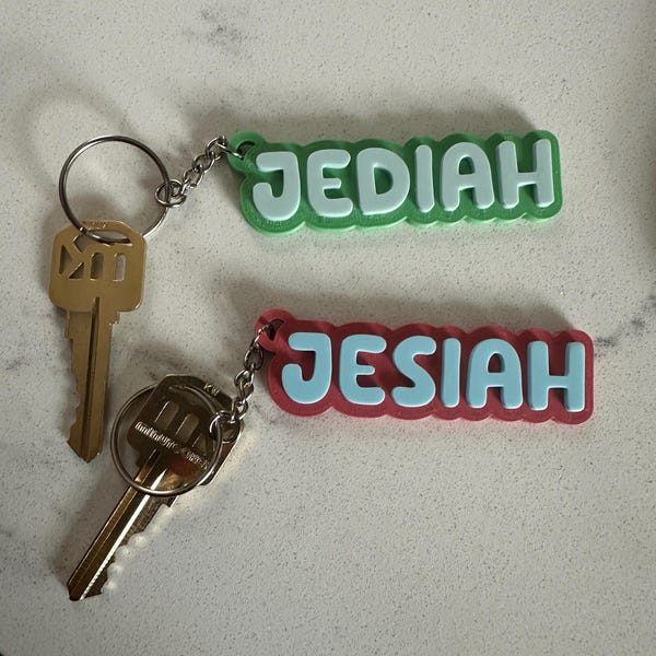 Small Custom Keychain | Capital Letter Name Keychain | Personalized ...