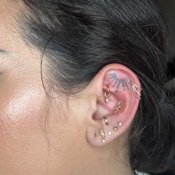 14k Solid Gold Koi Fish Dangle Charm Koi Fish Double Chain Charm Tiny ...