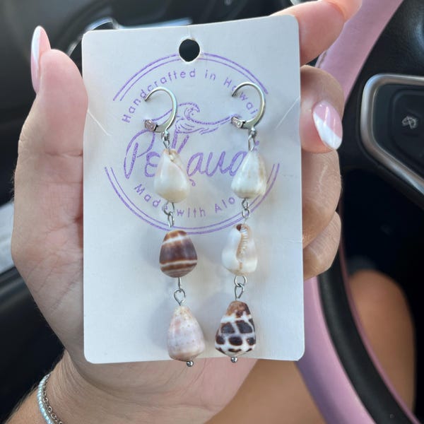 Hawaiian Genuine Hebrew Cone Shell and Jade Gemstone Adjustable ...