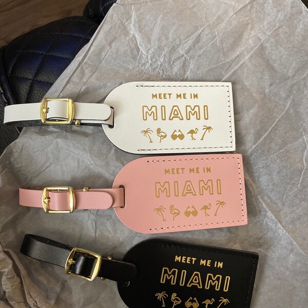 Miami Bridesmaid Gift Luggage Tags for Proposal Box | Bachelorette ...