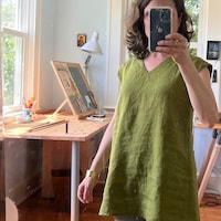 Florist Apron. Handmade Smock for Garden. Linen Apron. Full Apron ...