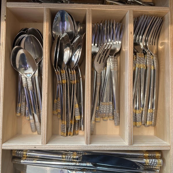 Up to 12 Inches Wide - Custom Baltic Birch Drawer Organizer, Silverware ...