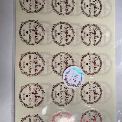 Mis XV Años Stickers, Mi Quinceañera Labels, Stickers Para Quinceañera ...