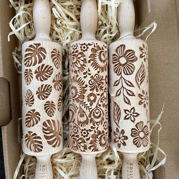 Set of 3 ROLLING PINS Chosen by YOU, Christmas Gift, Small Rolling Pin ...