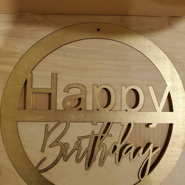 Happy Birthday Round Wooden Sign, Design 1, Great for Your Next ...