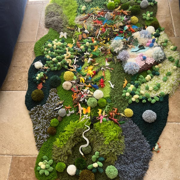 Forest Cat Punch Needle Kit for Beginner,diy Punch Embroidery Full Kit ...