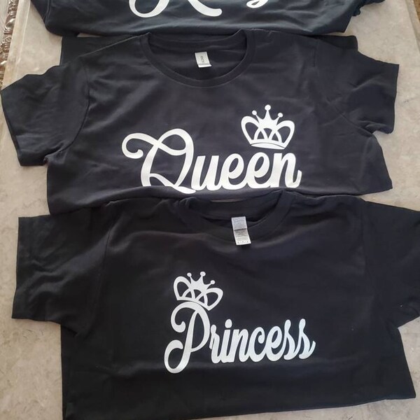 King Queen Prince Princess Matching Cotton T-shirts - Etsy