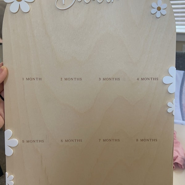 Arched My First Year Photo Sign | Daisy Boho One Year Wooden Monthly ...