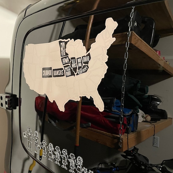 USA Decal - Sticker Travel Map for Rv's and Campers - Etsy