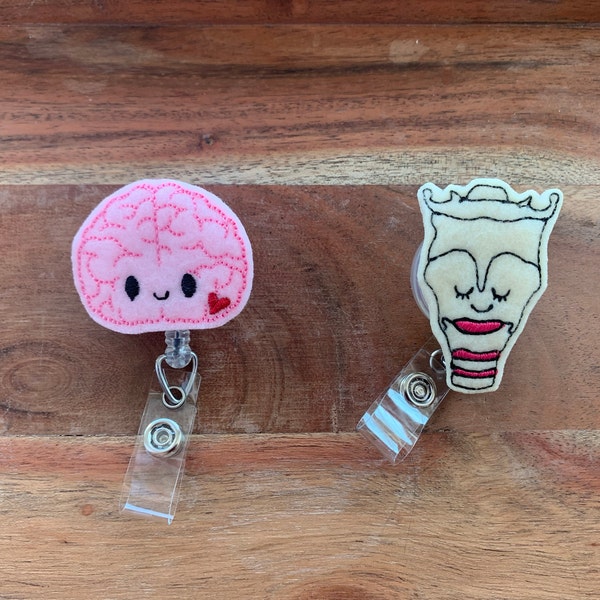 Brain Badge Reel - Brain - Feltie Badge Reel - Cute Badge Clip ...