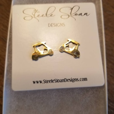 Best Ladies Golf Gift Golf Lovers Adorable Golf Cart Earrings, Cute ...