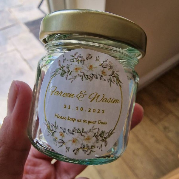 25x Personalised Chocolate Wedding Favours, Walima Favours, Zamzam ...