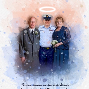 Deceased Watercolor Portrait From Photo, Loved One Portrait, Pictures ...