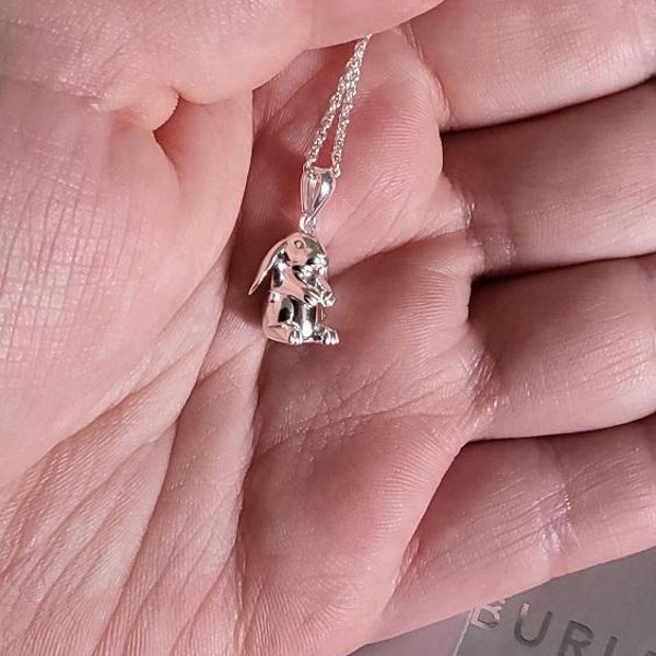 Solid Silver Lop Eared Rabbit Personalised Necklace • Animal Jewellery ...