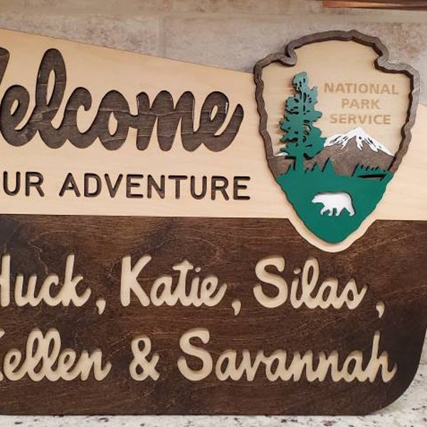 National Park, Welcome Sign, 3D Wood Camp Sign, Personalized Wedding ...