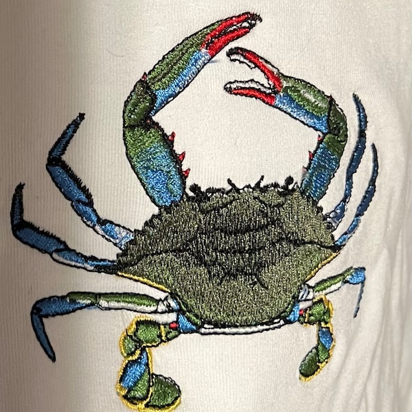 Blue Crab Embroidery Design - Etsy