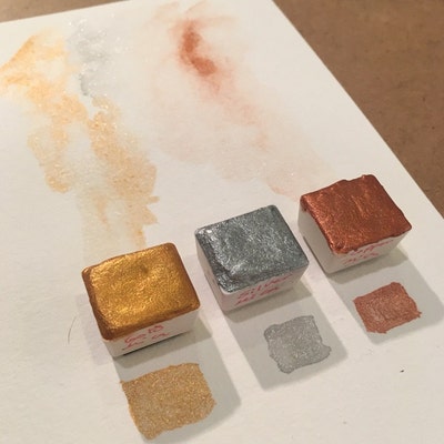 Silver Mica Handmade Watercolor Paint Art Supply Artist Gift Metallic ...