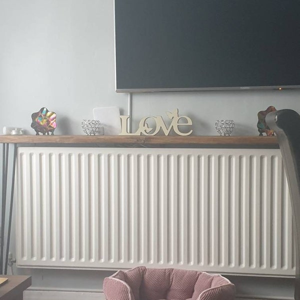 Rustic Radiator Cover With Hairpin Legs | Radiator Shelf - Etsy UK