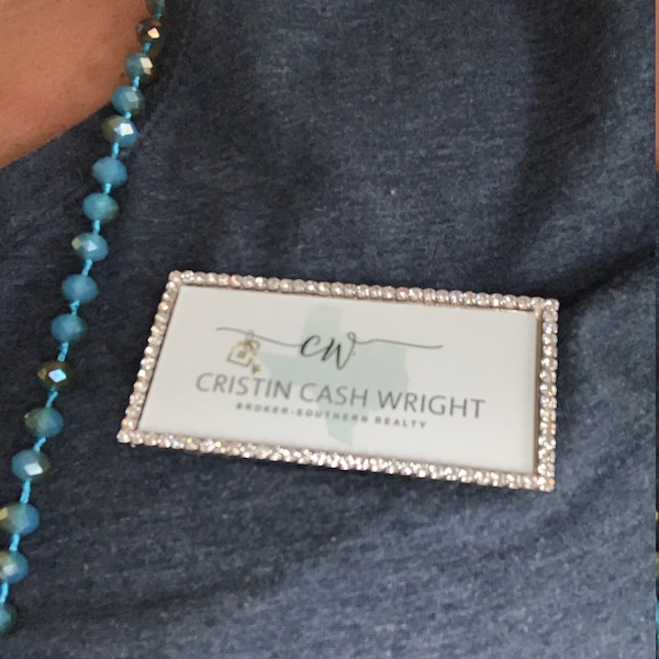 Wearable Magnetic Rhinestone Bling Name Tags. With Your Logo and Names ...