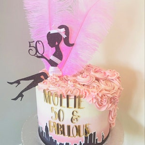 Two Piece Lady With Age Silhouette Cake Topper - Etsy