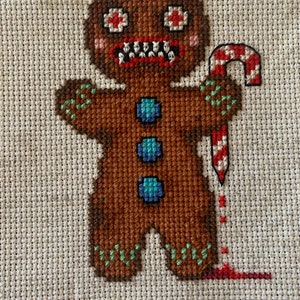 The Gingerdead Man Gingerbread Man Cross Stitch Pattern Modern, Macabre ...