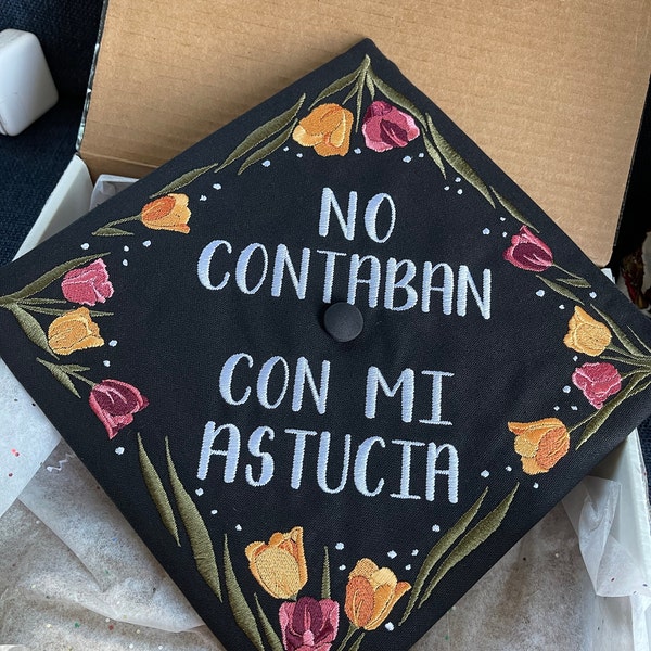 Embroidered Tulip Graduation Cap Topper | Graduation Cap Decoration ...